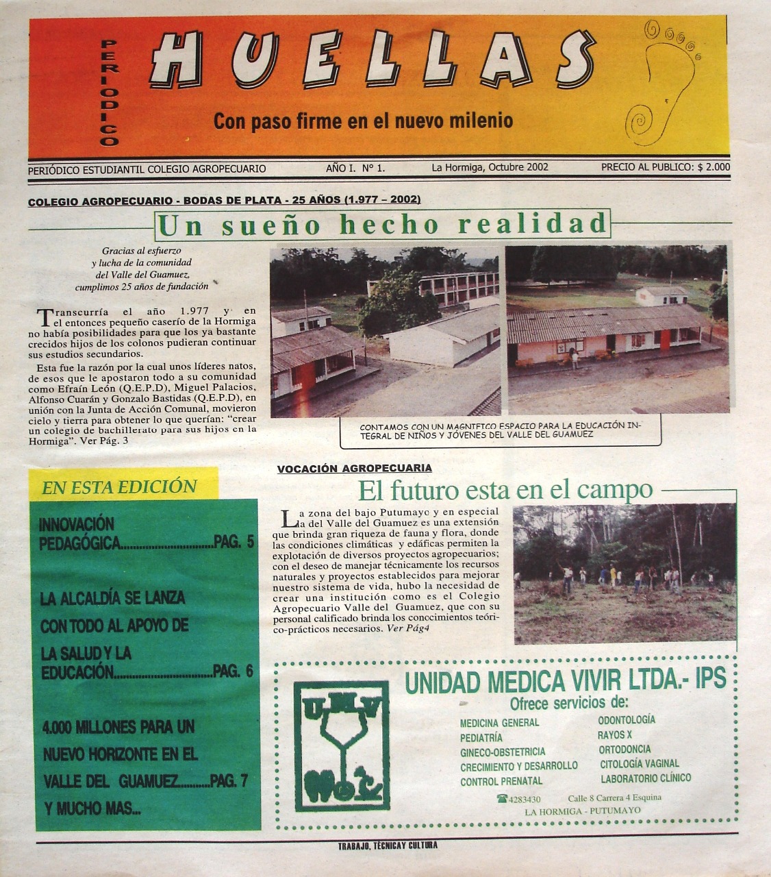 PERIÓDICO ESTUDIANTIL HUELLAS